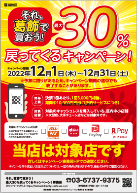 PAYPAY 30%ポイントバックキャンペーン】 – プラチノ・ヘアクリニック